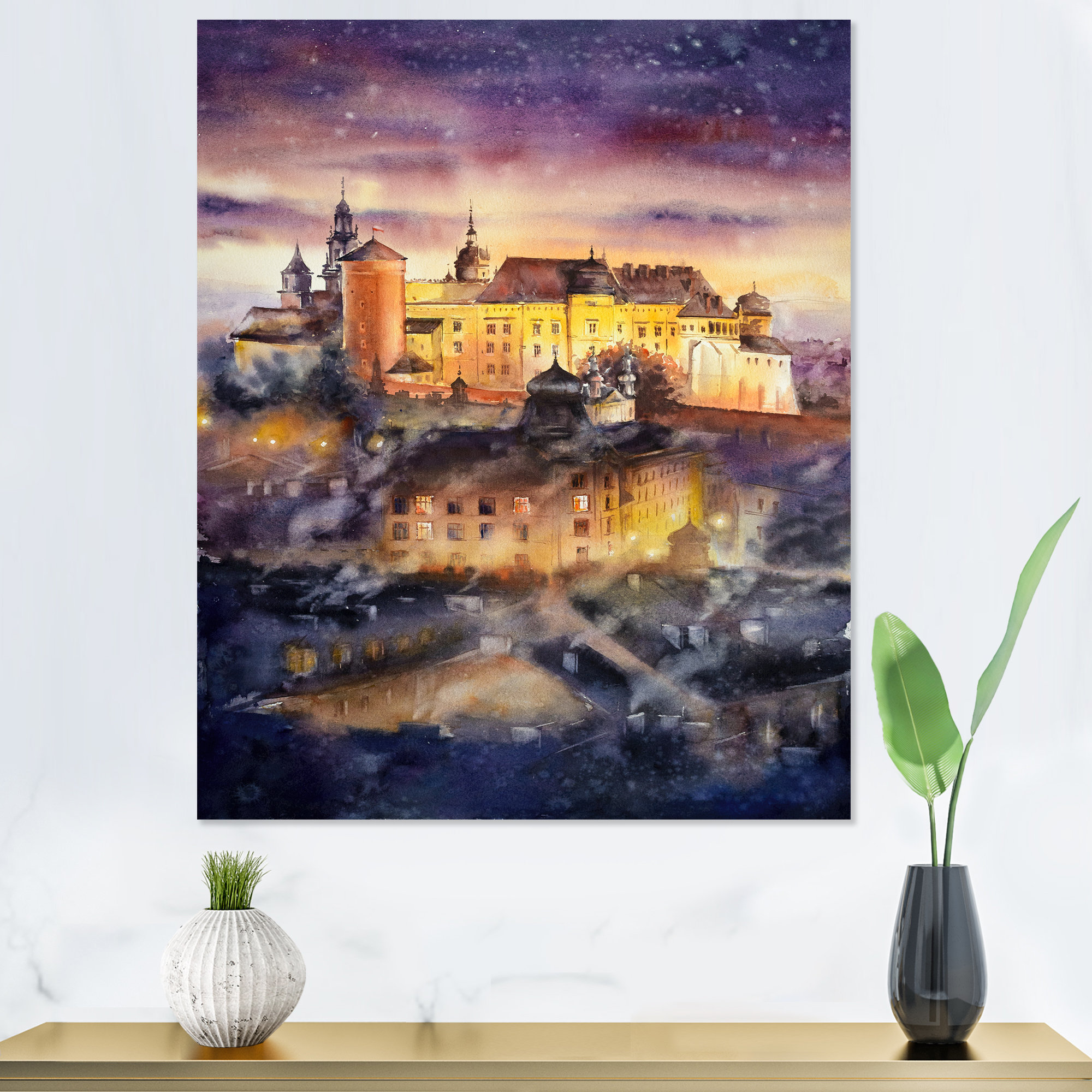 Winston Porter Wawel Castle in Night View - Picture Frame Print on ...