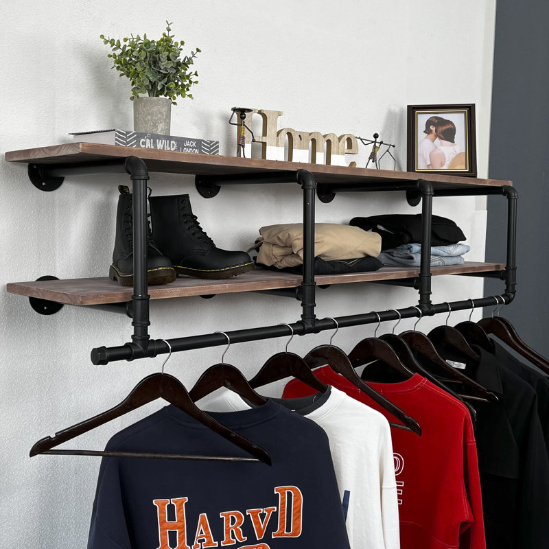 Wendes Kem Metal Wall Mounted Clothes Rack "& Reviews" | Wayfair