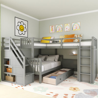 different facing bunk beds
