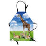 East Urban Home Giraffe Apron Unisex, Zoo Animals, Adult Size, White ...