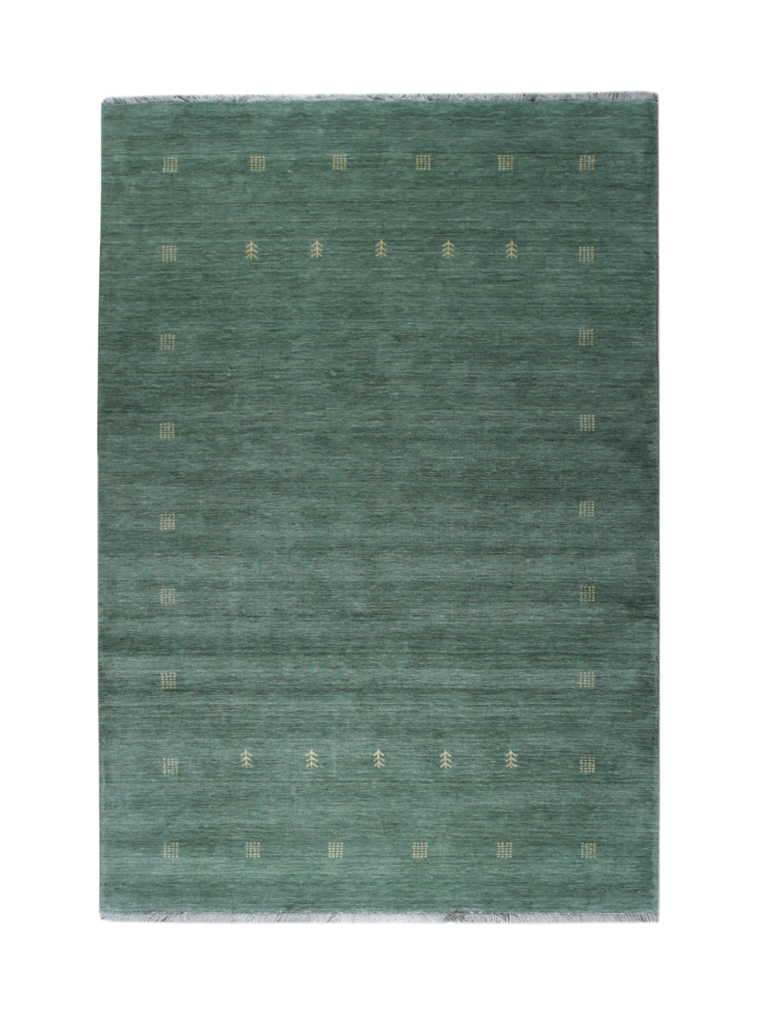 Gracie Oaks Hand-Knotted Wool Green Contemporary Transitional Rug | Wayfair