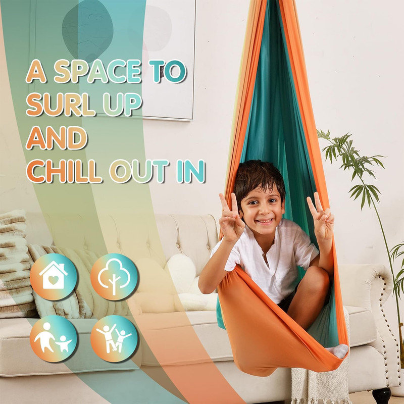 Arlmont & Co. Double Layer Therapy Cuddle Swing for Kid with Autism ...