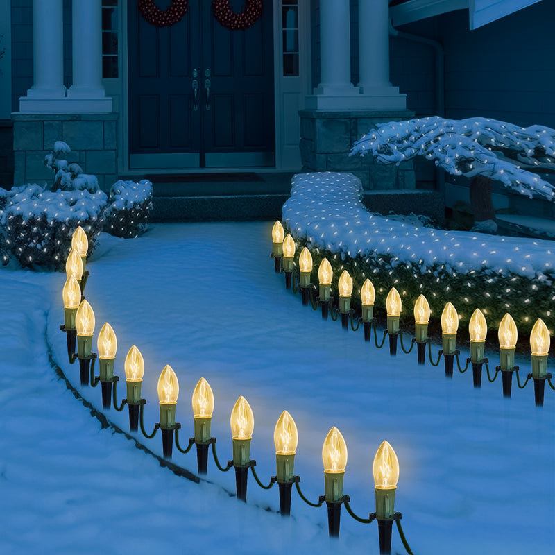 The Holiday Aisle® 2 Packs of 12-Bulb C9 LED Pathway Christmas Lights ...