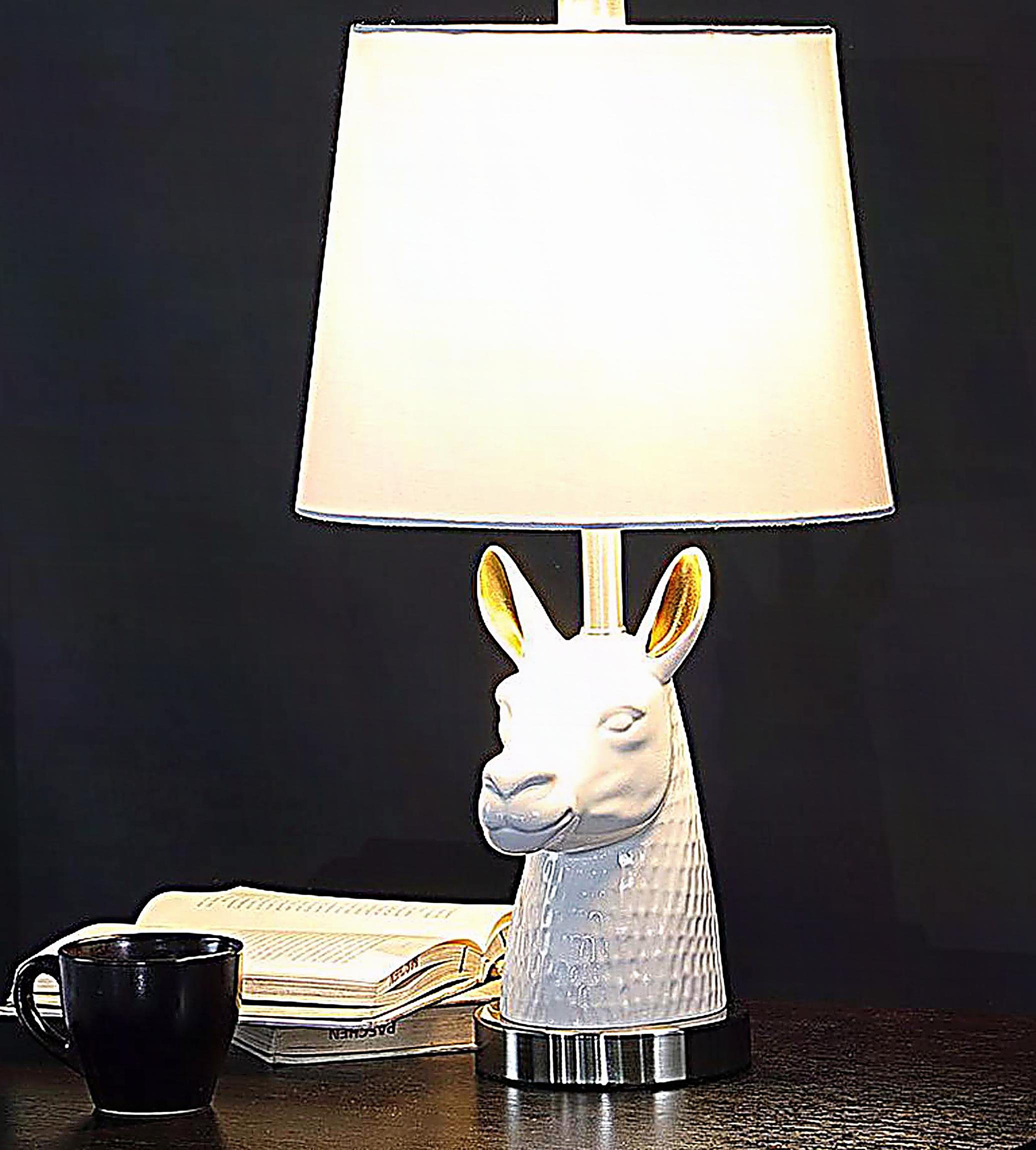 Mercer41 20.5" Patagonia White Llama Bust Resin Table Lamp - Wayfair Canada