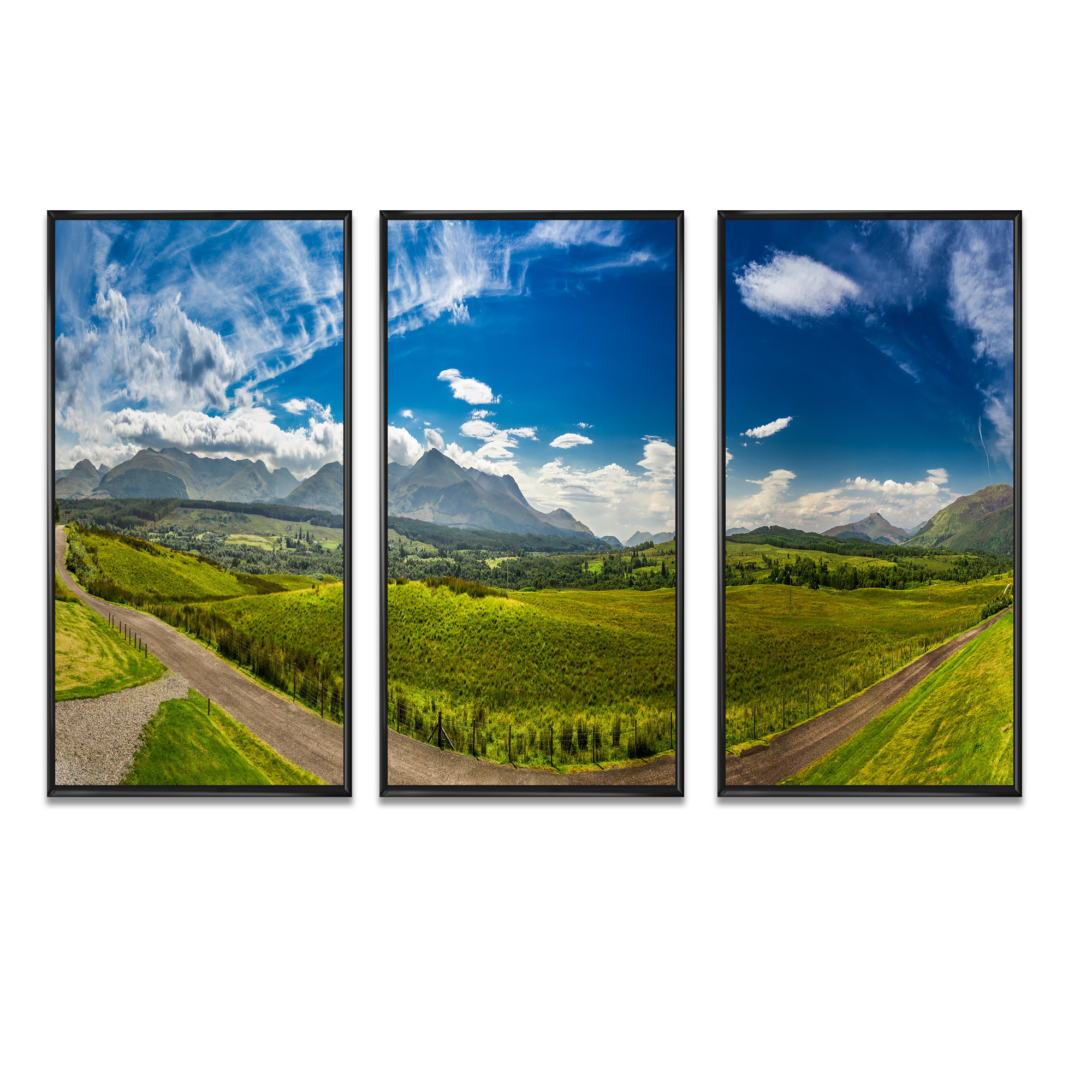 Millwood Pines Scottish Highlands Panoramic View - Landscape Framed ...