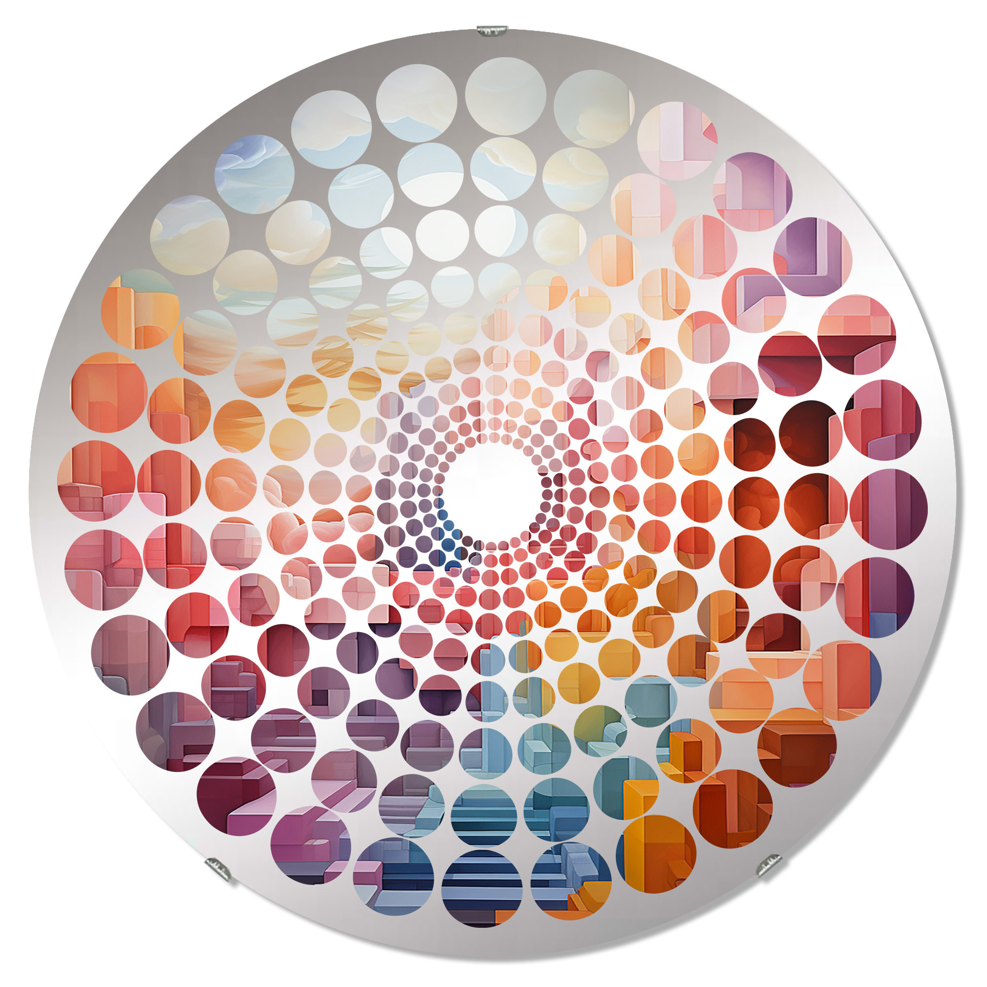 Design Art Rainbow Canyon Sunrise Landscape - Radial Dot Decorative ...