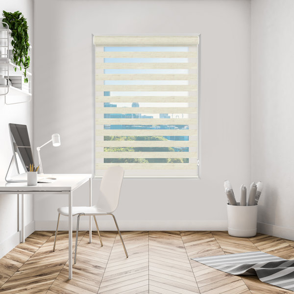 Symple Stuff DELUXE LINEN ZEBRA SHADE | Wayfair