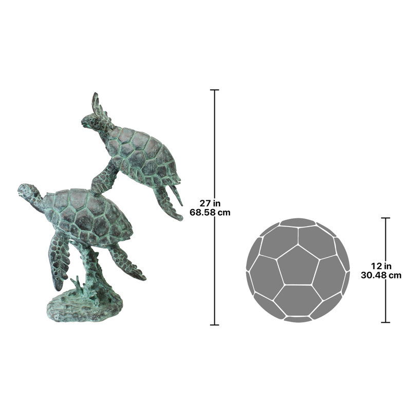 Design Toscano Sea Turtle Cast Bronze Garden Statue | Wayfair