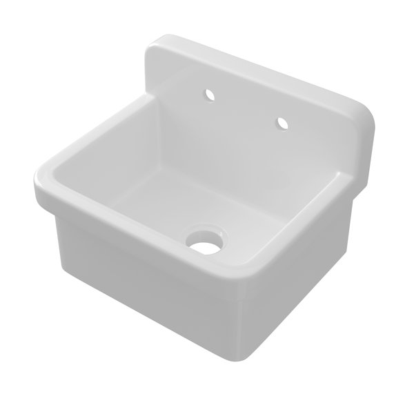Ogonbrick 24" Vitreous China Wall Mount Utility Sink Farm Style High ...
