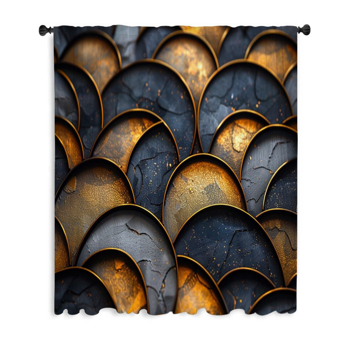 VisionDecor Fish Scale Texture Window Curtains, Visual Art Blockout ...