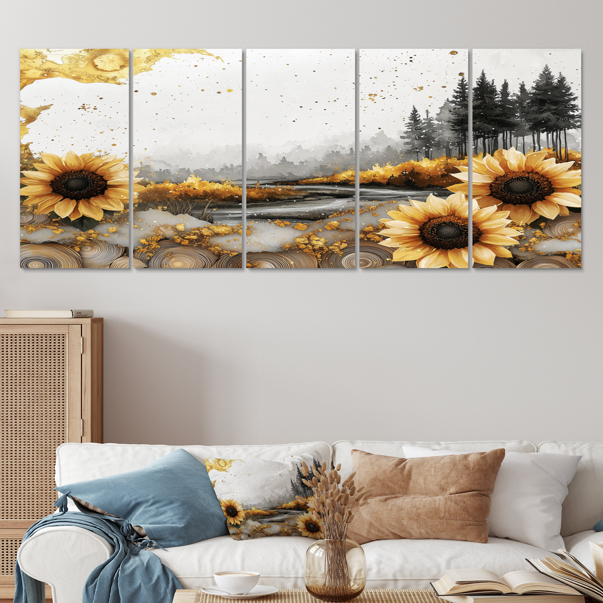 Millwood Pines Tula - Sunflowers Wall Art - Traditional Wall Art Decor ...