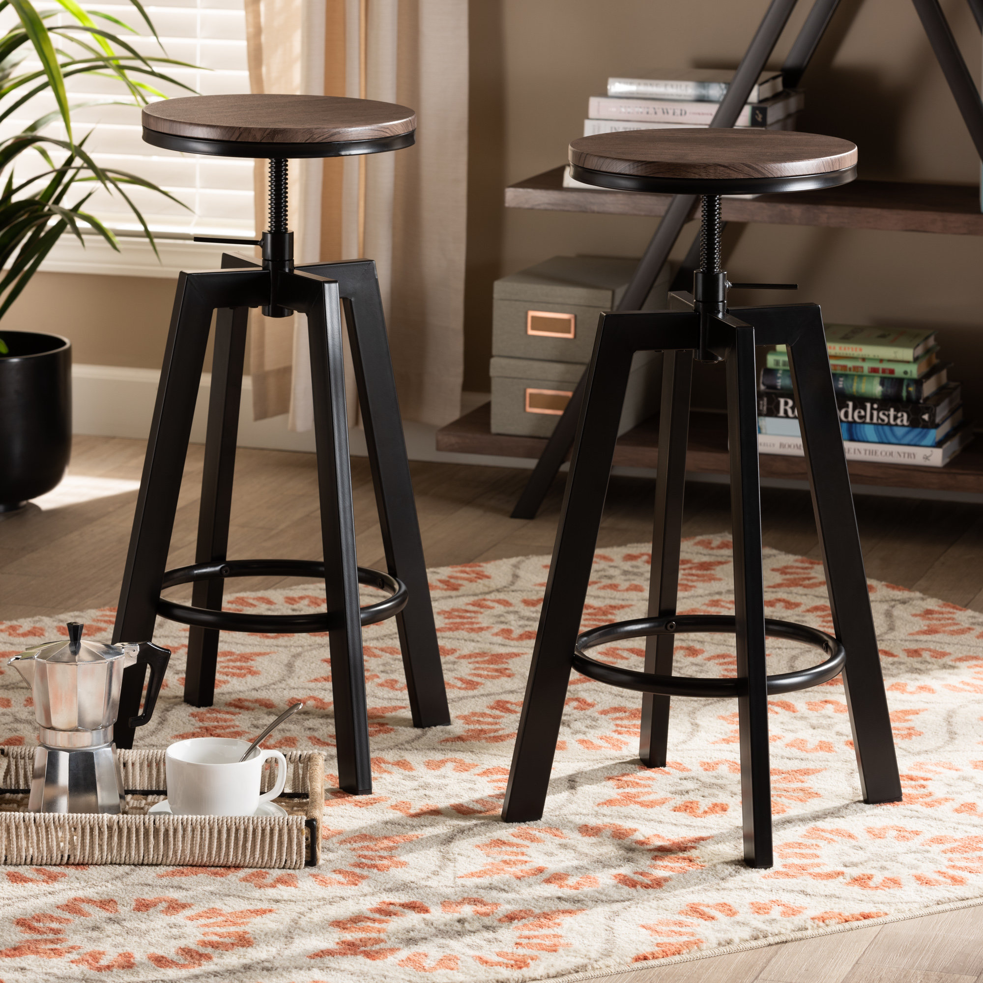 Williston Forge Swivel Solid Wood Adjustable Height Stool - Wayfair Canada