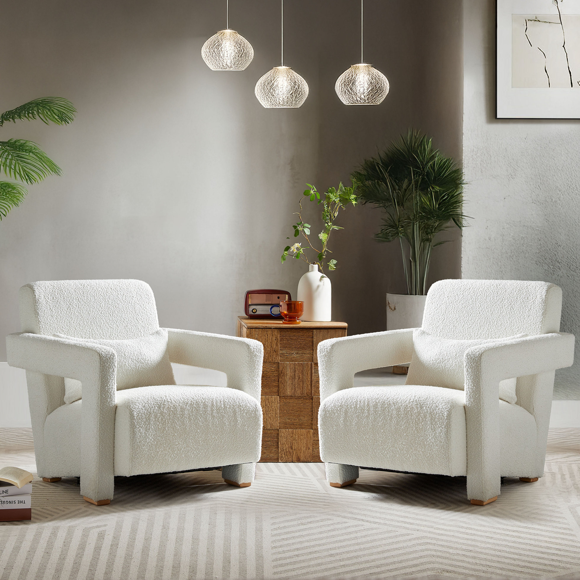Corrigan Studio® Mirod Sleek Right-Angle Armrests Accent Chairs Set Of ...