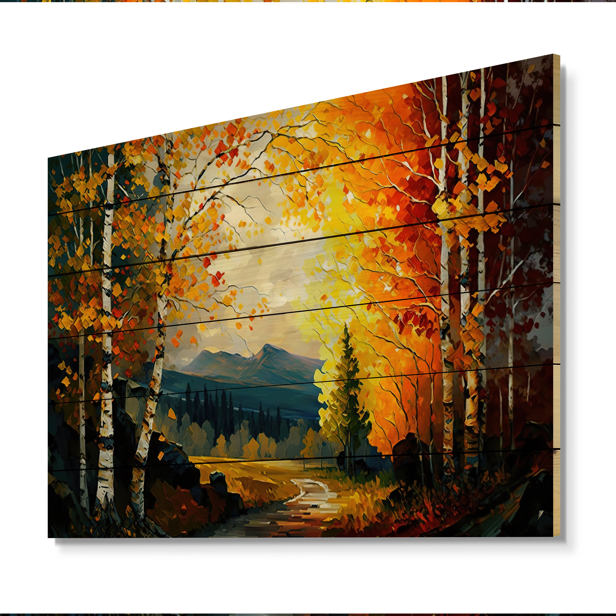 Millwood Pines Wooler Path Into The Forest I - Landscape Wood Wall Art ...
