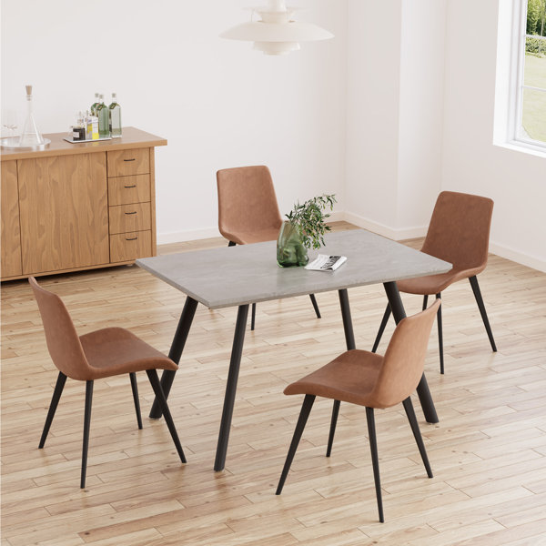 George Oliver Jabahri 5-Piece Rectangular Dining Table Set with MDF ...
