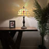 Canora Grey Bernfried Tiffany Style Table Lamp Gold Stained Glass ...