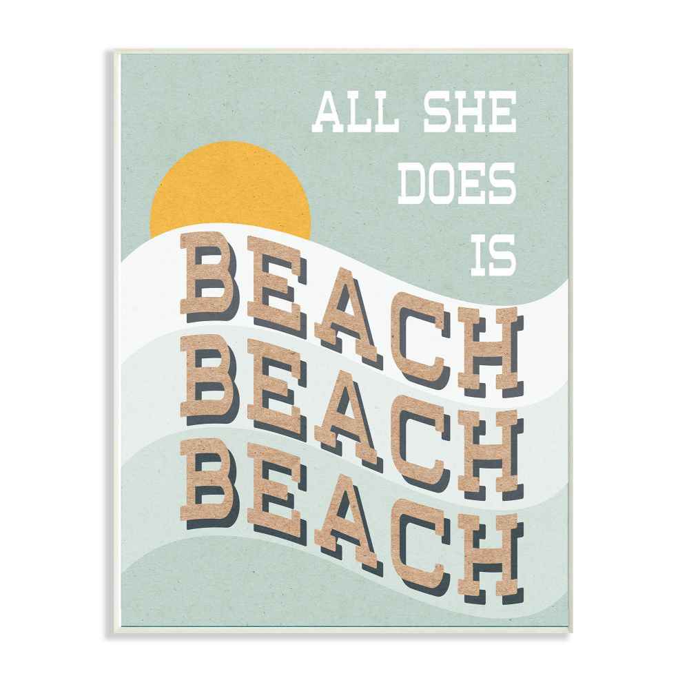 Highland Dunes 'Funny Word Beach Ocean Coast Design' Graphic Art on ...
