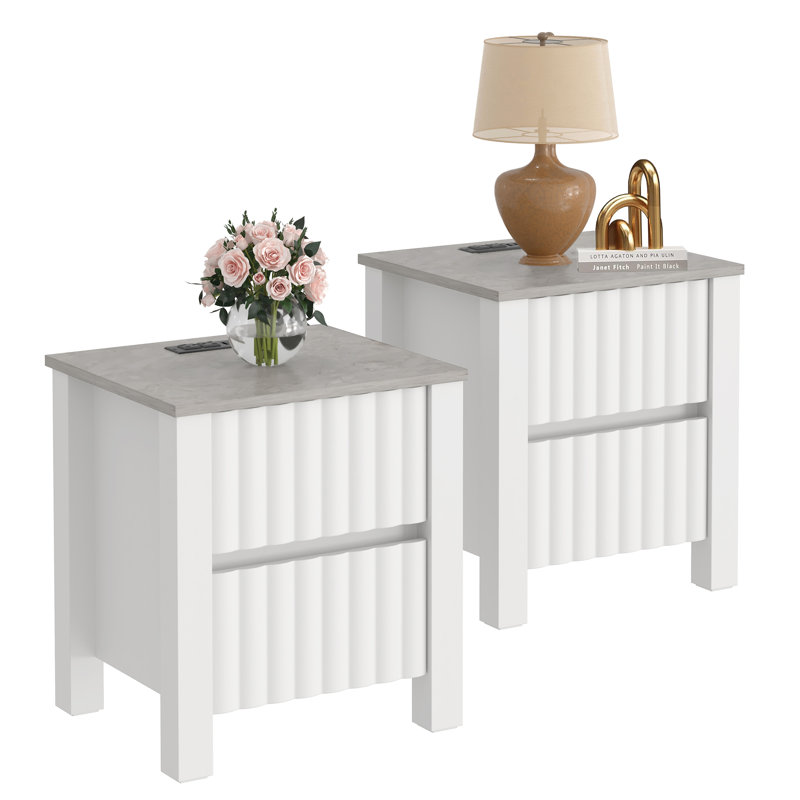 Latitude Run® Brenai 2 - Drawer End Table Set with Storage | Wayfair