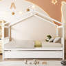 Union Rustic Full Size Kids House Bed with Twin Trundle, Wooden Frame ...