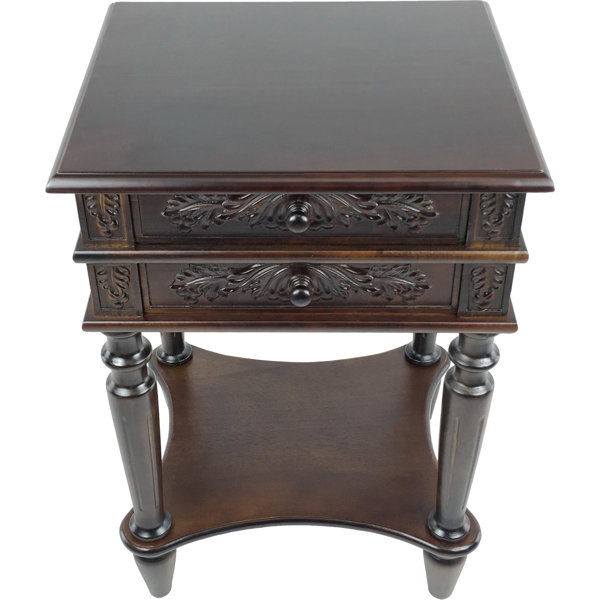Bloomsbury Market Aleman Carved 2 Drawer Nesting End Table & Reviews ...