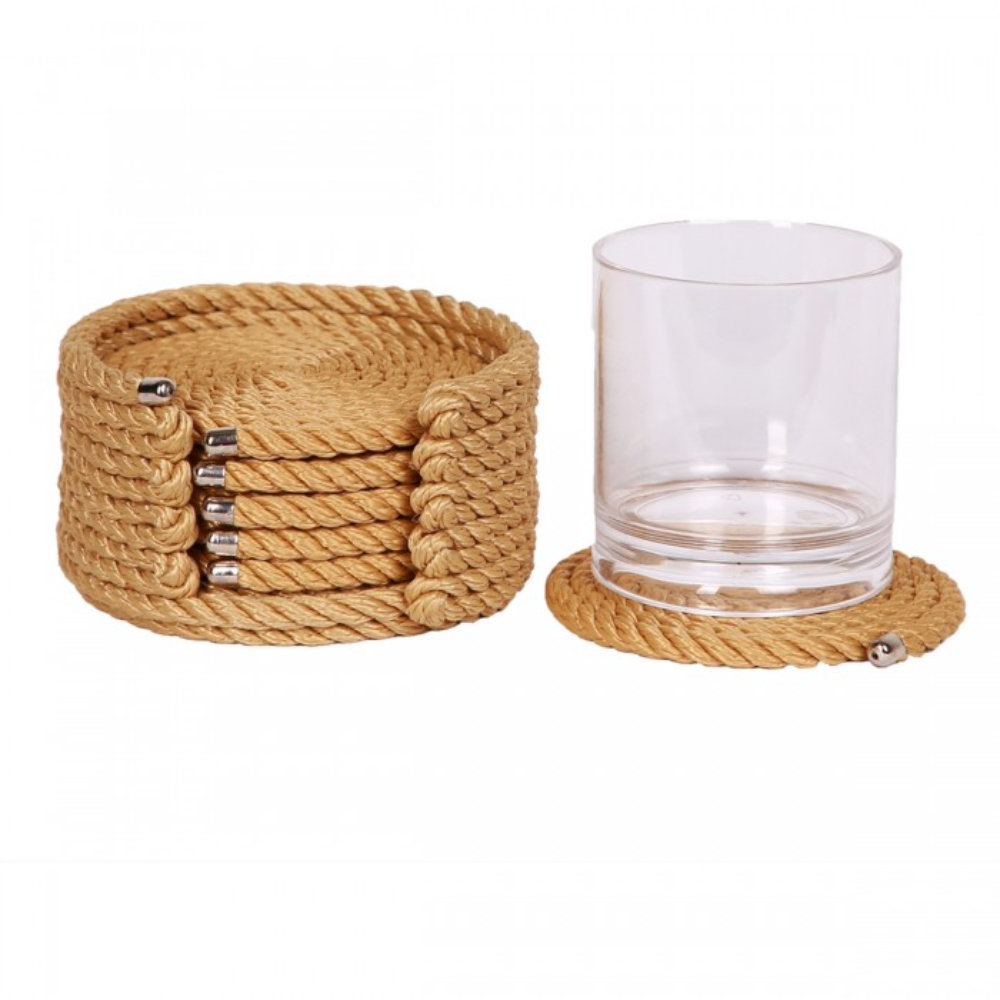 De Provence Nautical Rope Coaster Set-Beige | Wayfair