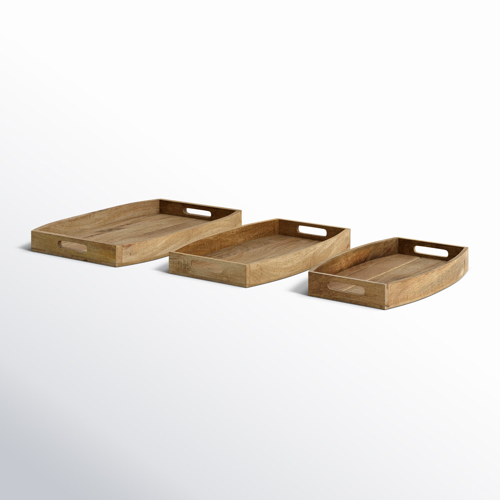 Birch Lane™ Canistota Wood 3 Piece Ottoman Tray Set "& Reviews" | Wayfair