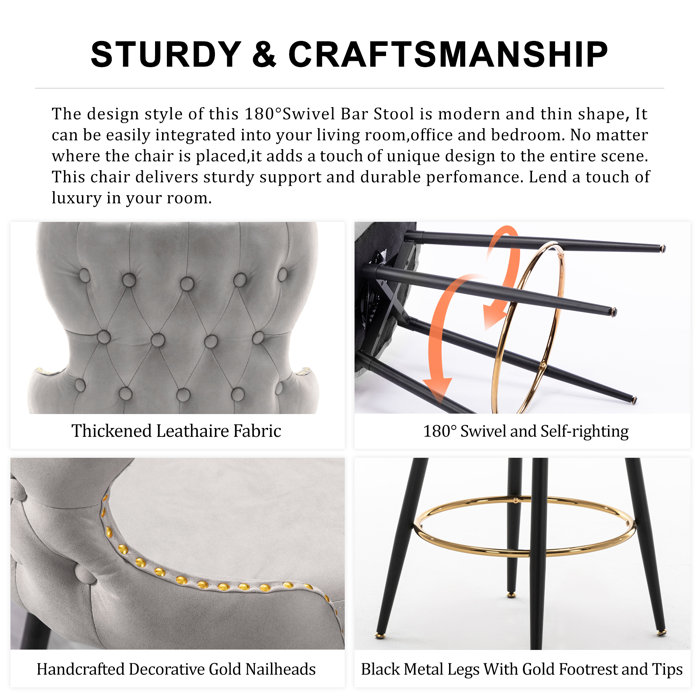 Corrigan Studio® Lama Swivel Counter & Bar Stool with Wingback and ...