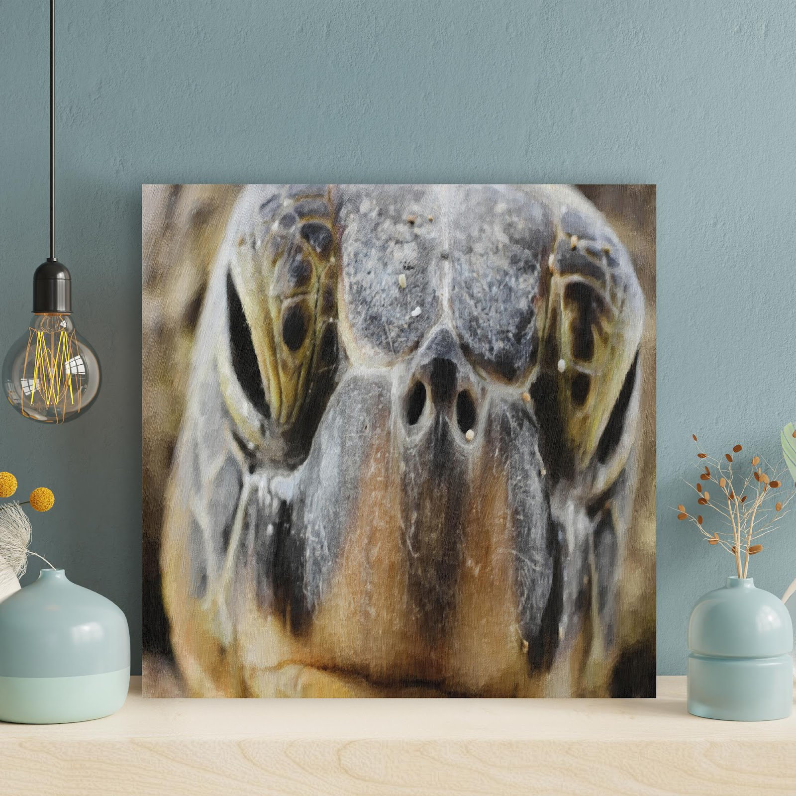 Bayou Breeze " Turtle Head Closeup Photography - 1 Piece Square Graphic ...