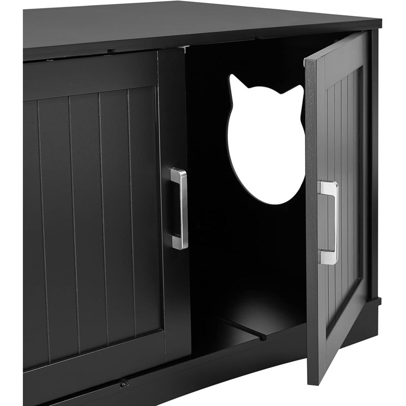 Tucker Murphy Pet™ Kitty Cat Storage Bench Litter Box Enclosure White ...