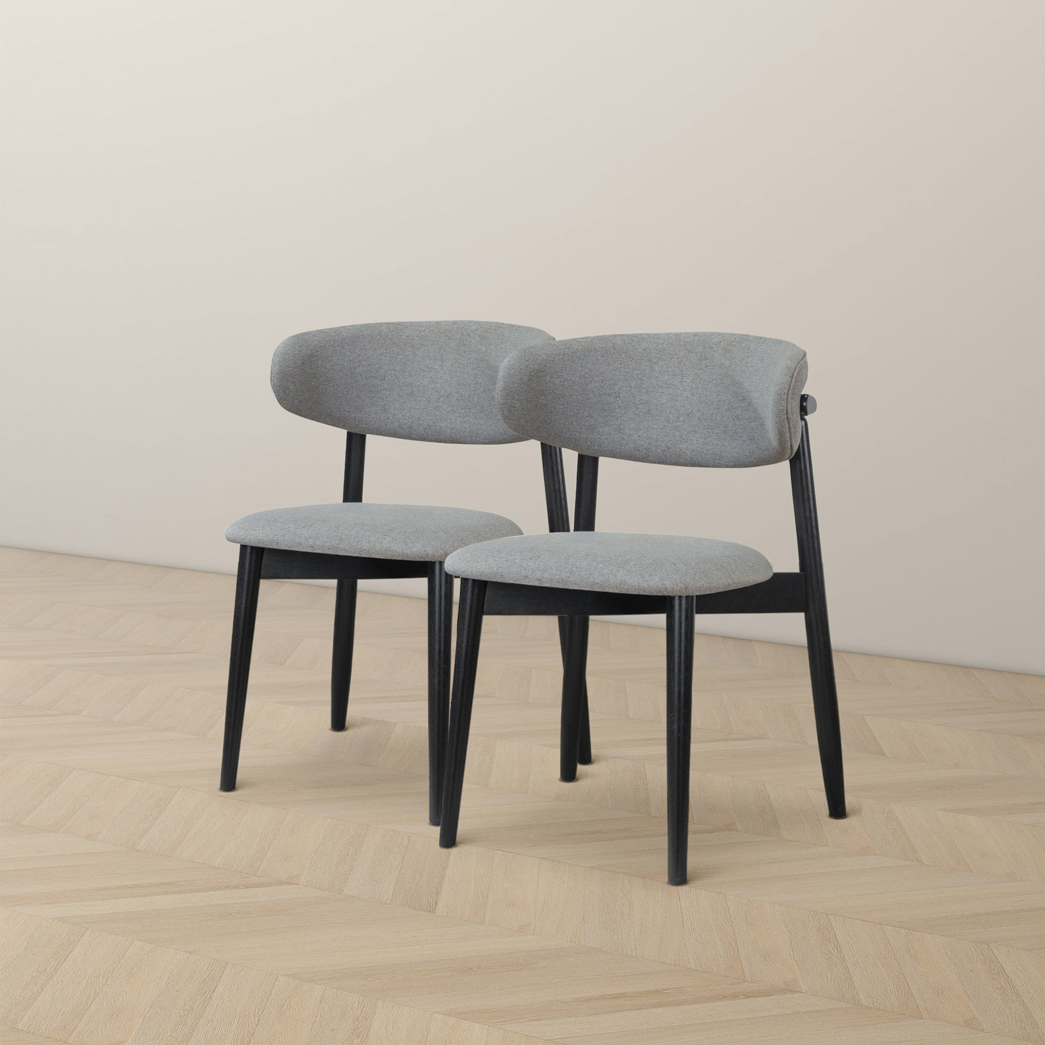 Corrigan Studio® Mid Century Modern Dining Chairs Korbin Grey Fabric ...