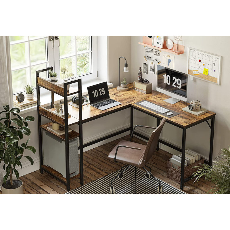 17 Stories Parkmont L-Shape Desk with Hutch & Reviews | Wayfair