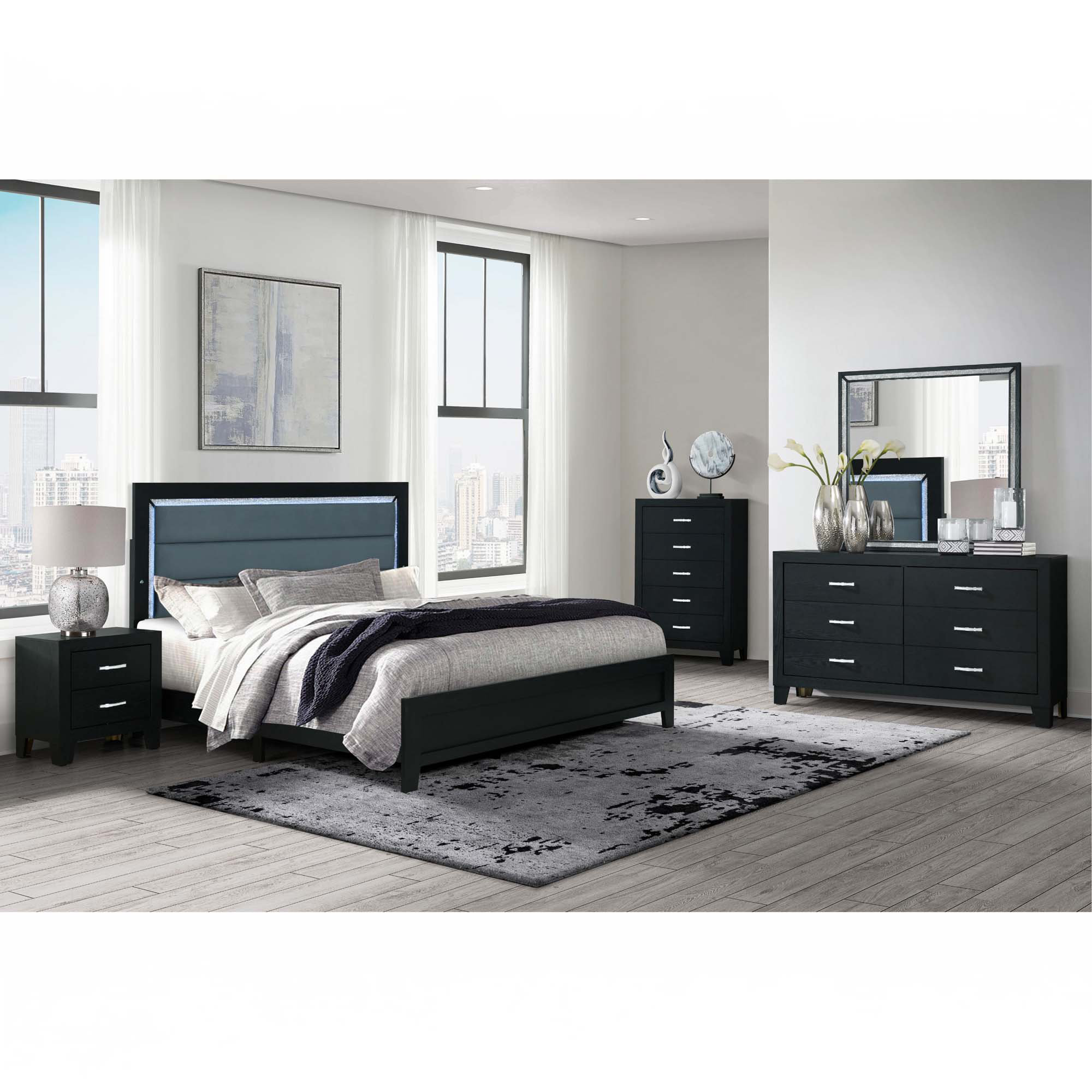 Ivy Bronx 5 Pc Bedroom Set With Led | Wayfair