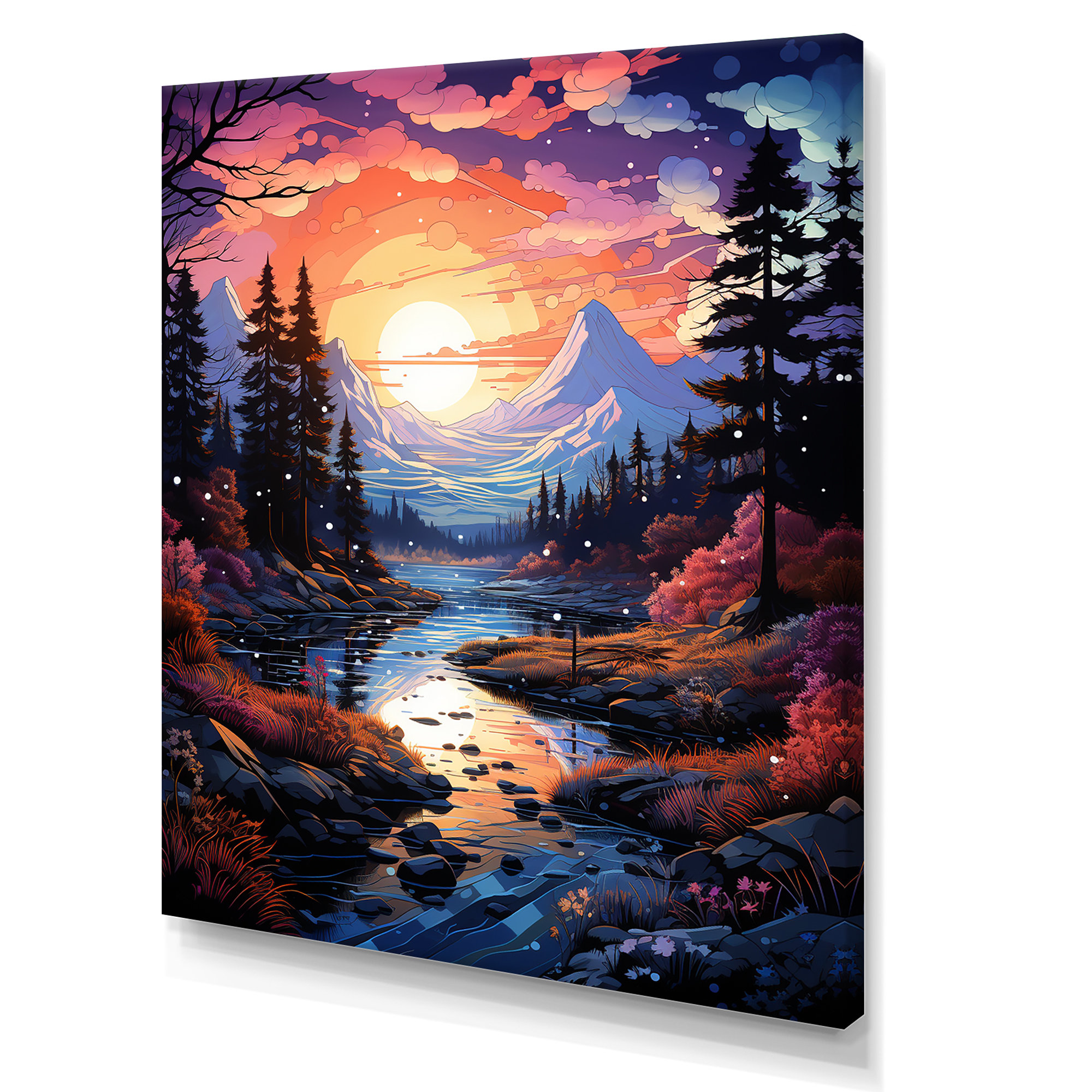 Millwood Pines Kawaii Borealis Lamdscape On Canvas Print | Wayfair