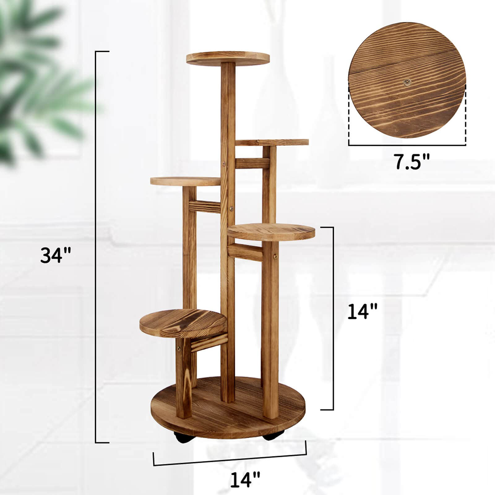 Arlmont & Co. Nathanil Round Corner Solid Wood Plant Stand & Reviews ...
