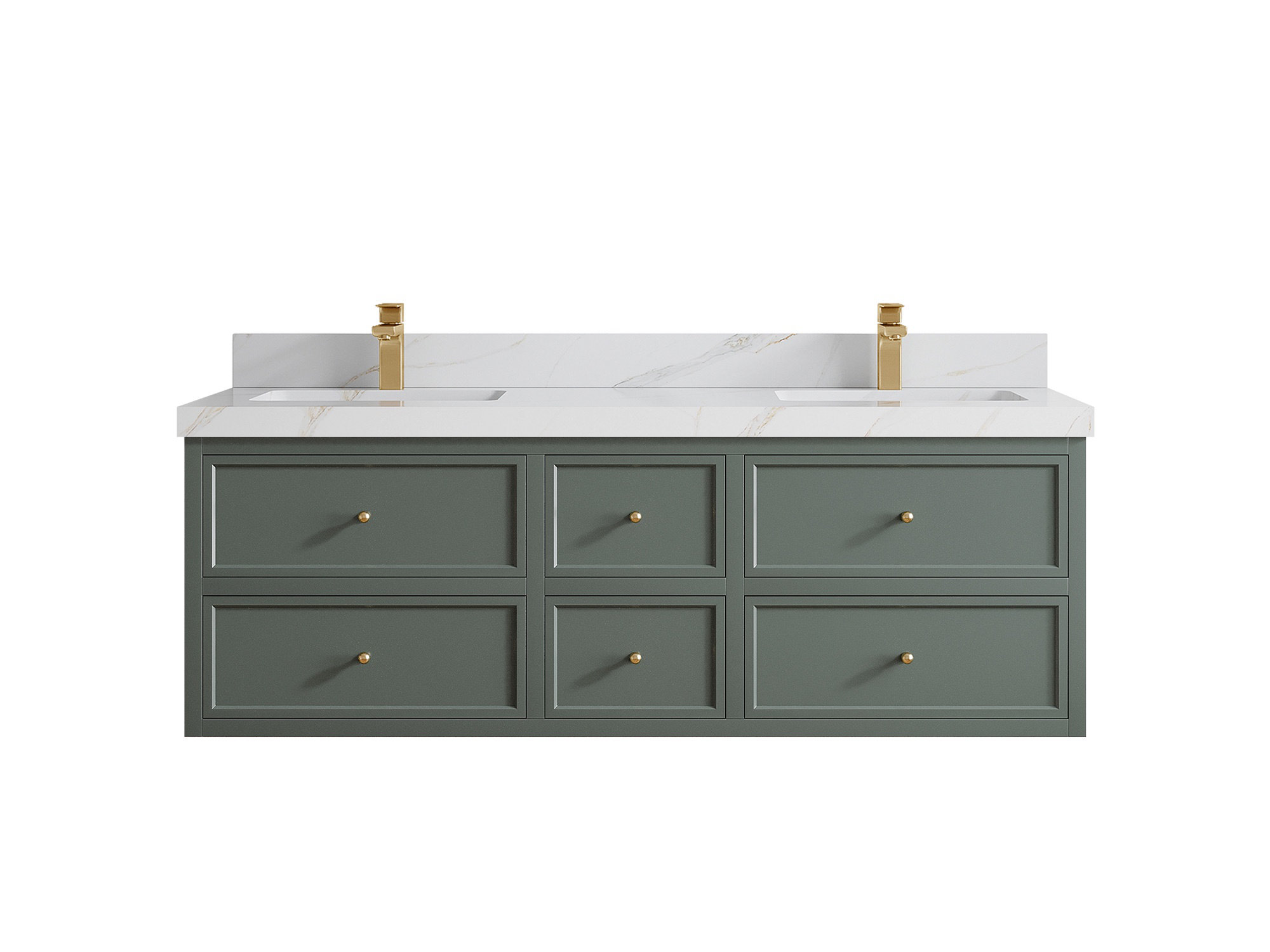 Willow Collections Roswell Floating 60'' Double Bathroom Vanity with ...
