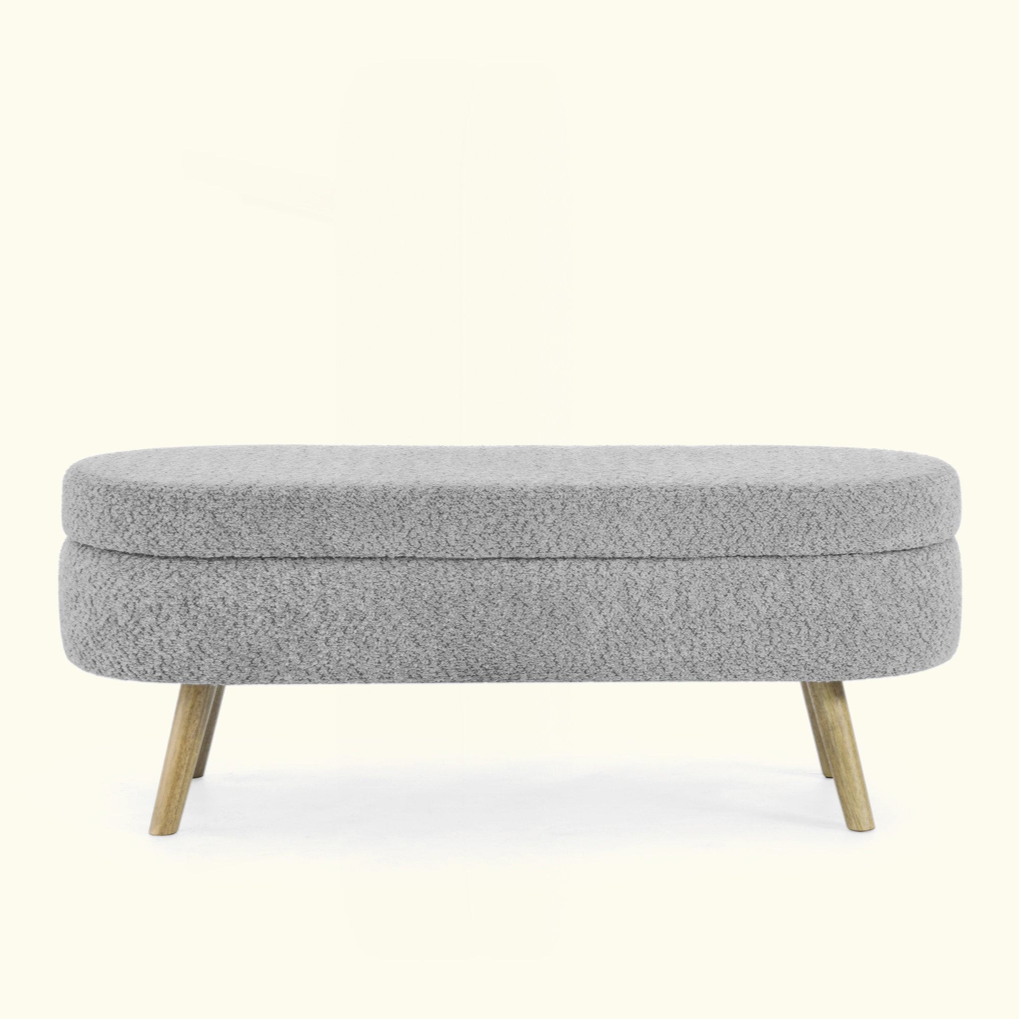 Corrigan Studio® Ottoman Oval Storage Bench,Rubber Wood Legs | Wayfair