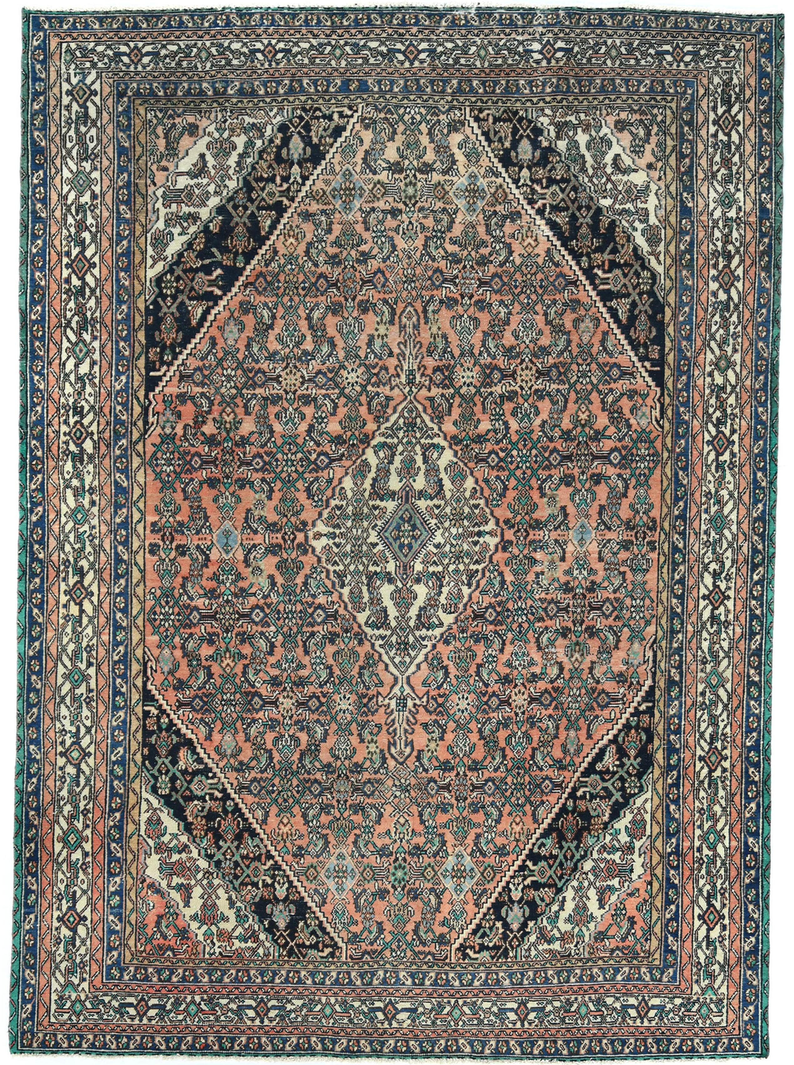 Bungalow Rose Semi Antique Peach Orange Tribal 8X11 Handmade Vintage ...
