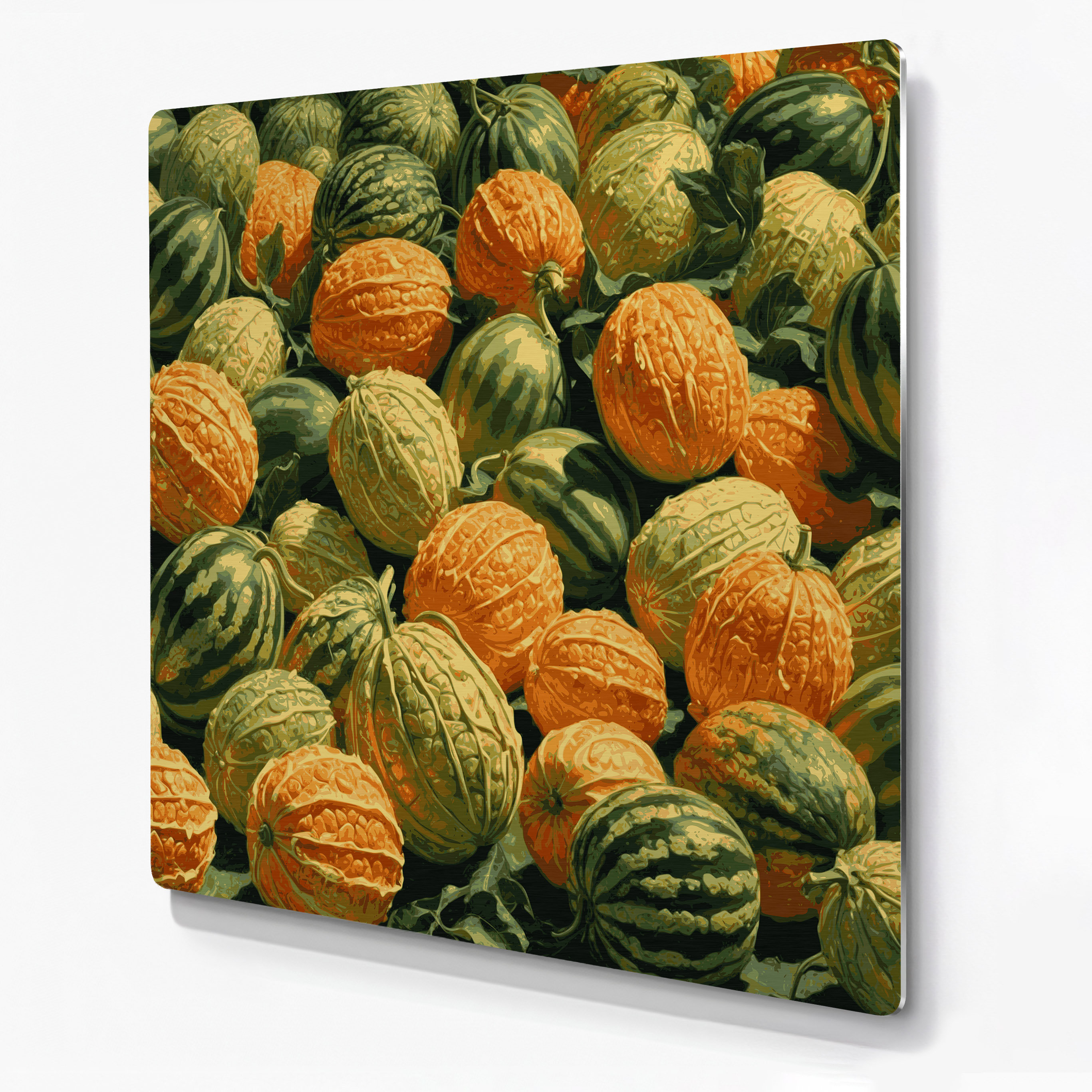 August Grove® Fruit Snap Melon Brown Metal Wall Art | Wayfair