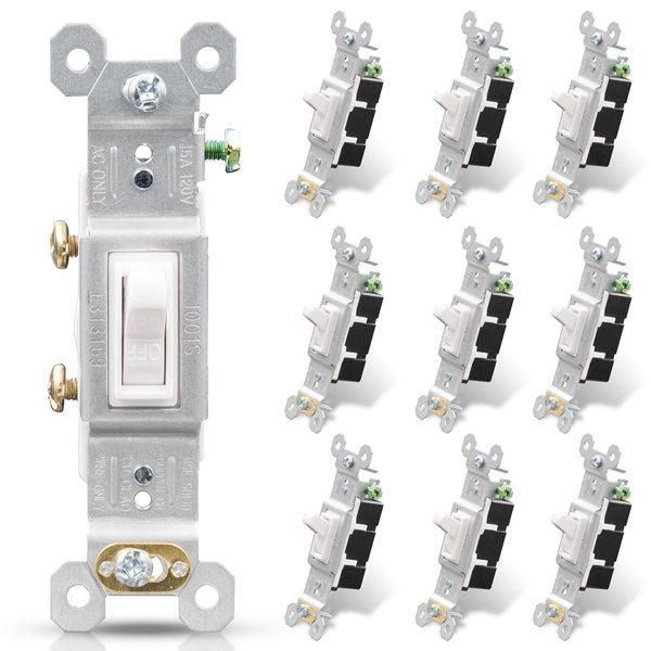 ELEGRP 15 Tamper Resistant Single Pole Toggle Light Switch | Wayfair