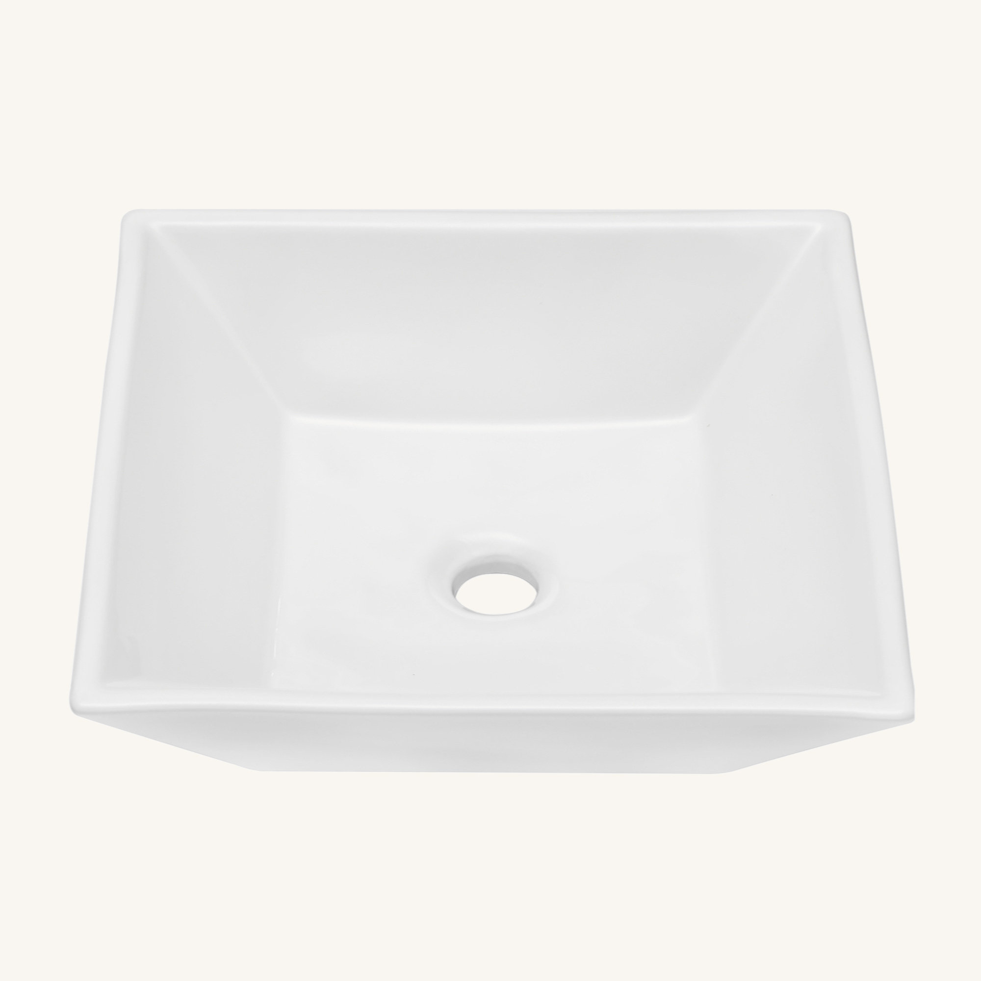 Tech Cube 16X16 Inch White Ceramic Square Vessel Bathroom Sink ...
