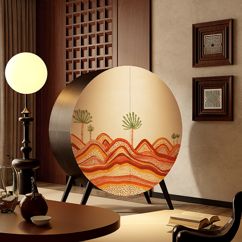 Liu's ink furniture 43.3in Two-door Round Sideboard | Wayfair