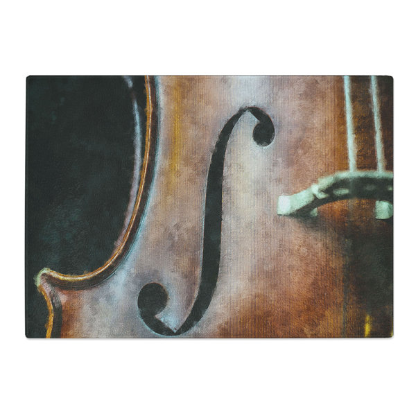 East Urban Home Tempered Glass Curves of the Cello Chopping Board ...