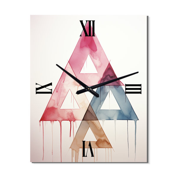 DesignArt Geometric Triangles Minimal Retro Watercolor - Abstract ...