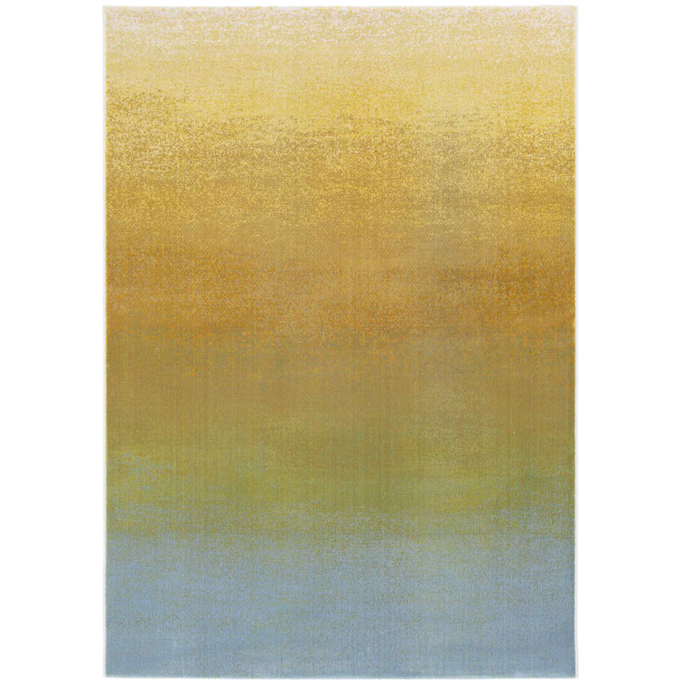 Metro Lane Ausbon Yellow/Blue Rug | Wayfair.co.uk