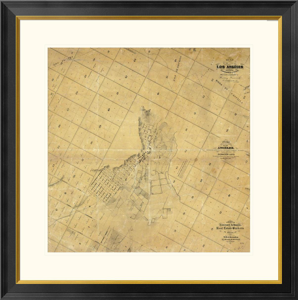 Global Gallery Map of The City of Los Angeles, 1857 by E.O.C. Ord ...