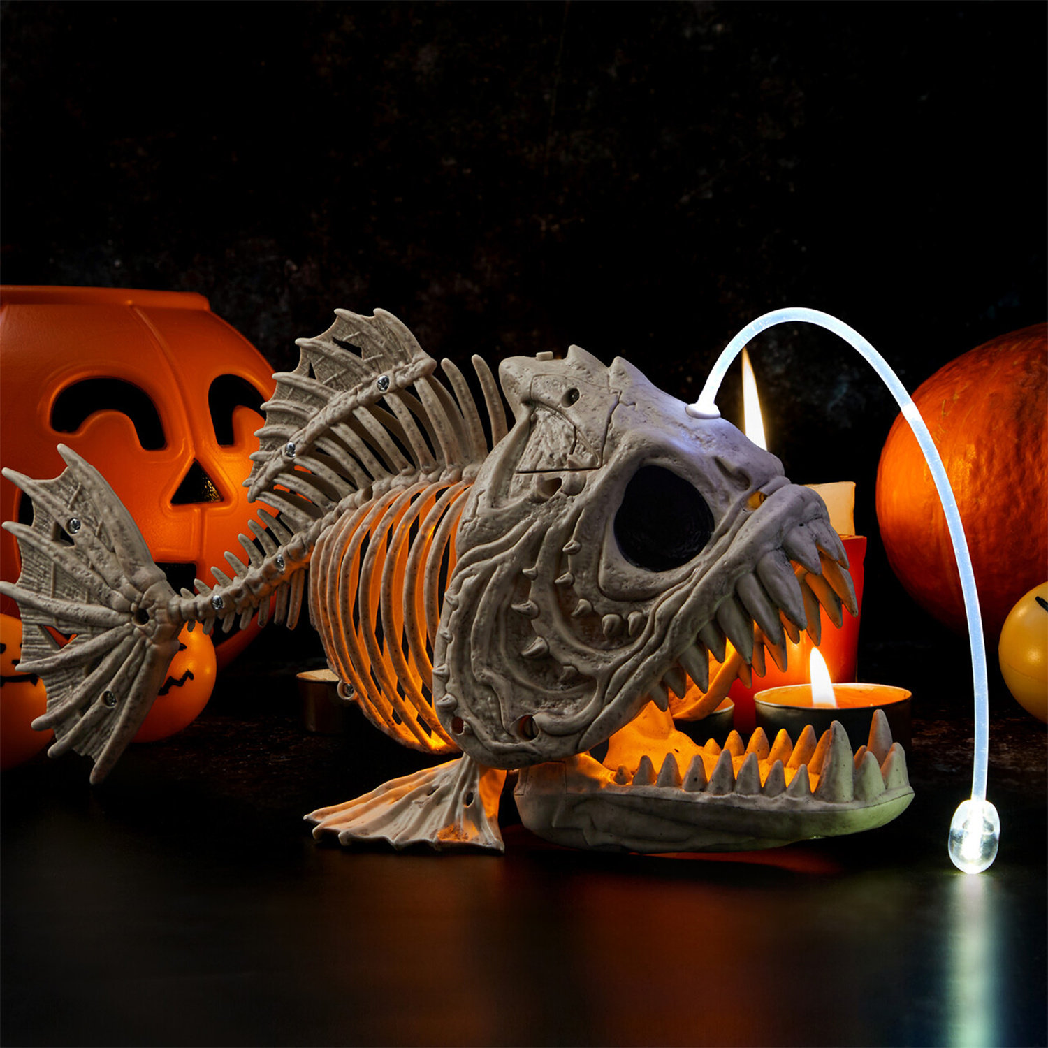 The Holiday Aisle® Halloween Skeleton Fish with LED Eye for Halloween ...