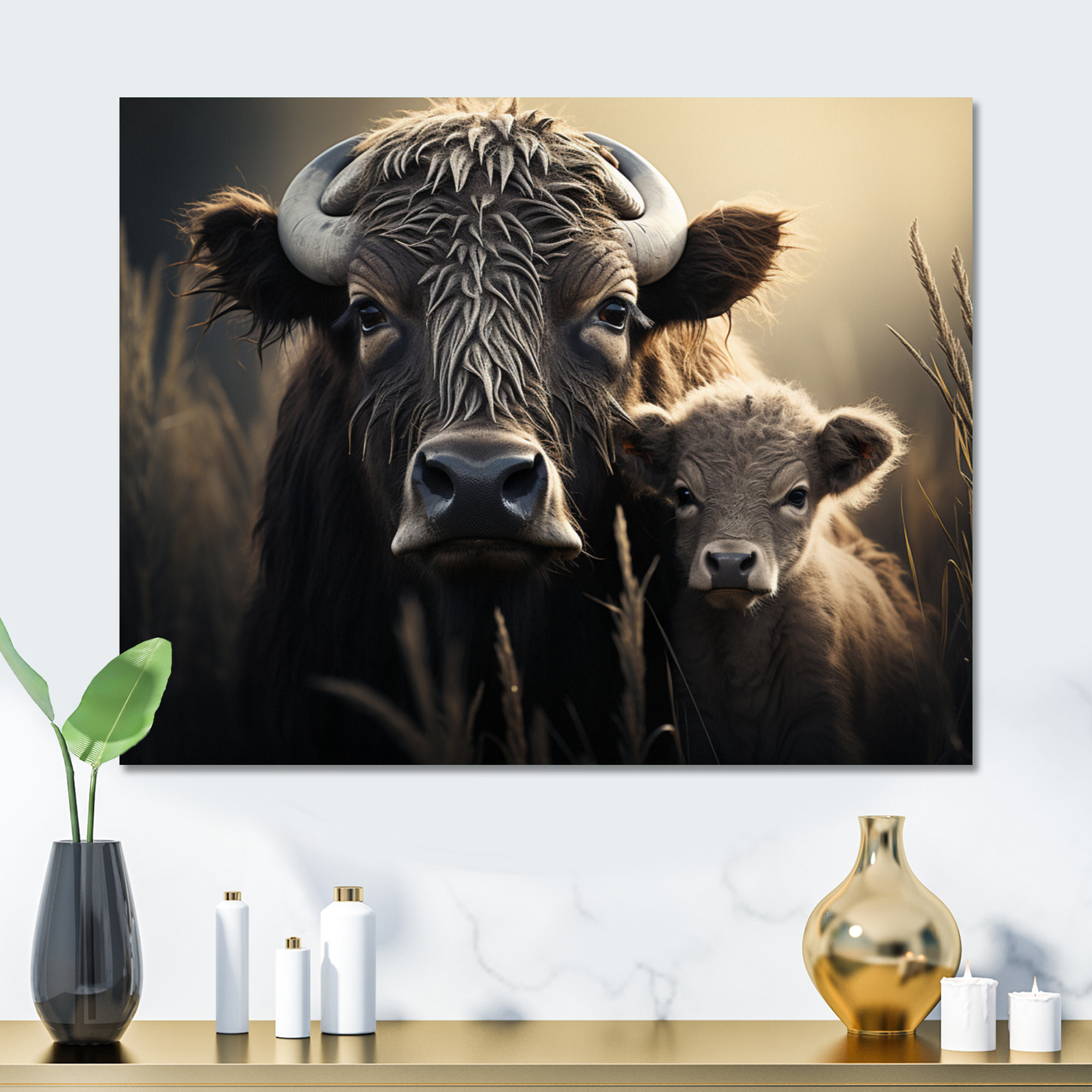 Millwood Pines Brown Buffalo Gentle Guardians - Animals Metal Wall ...