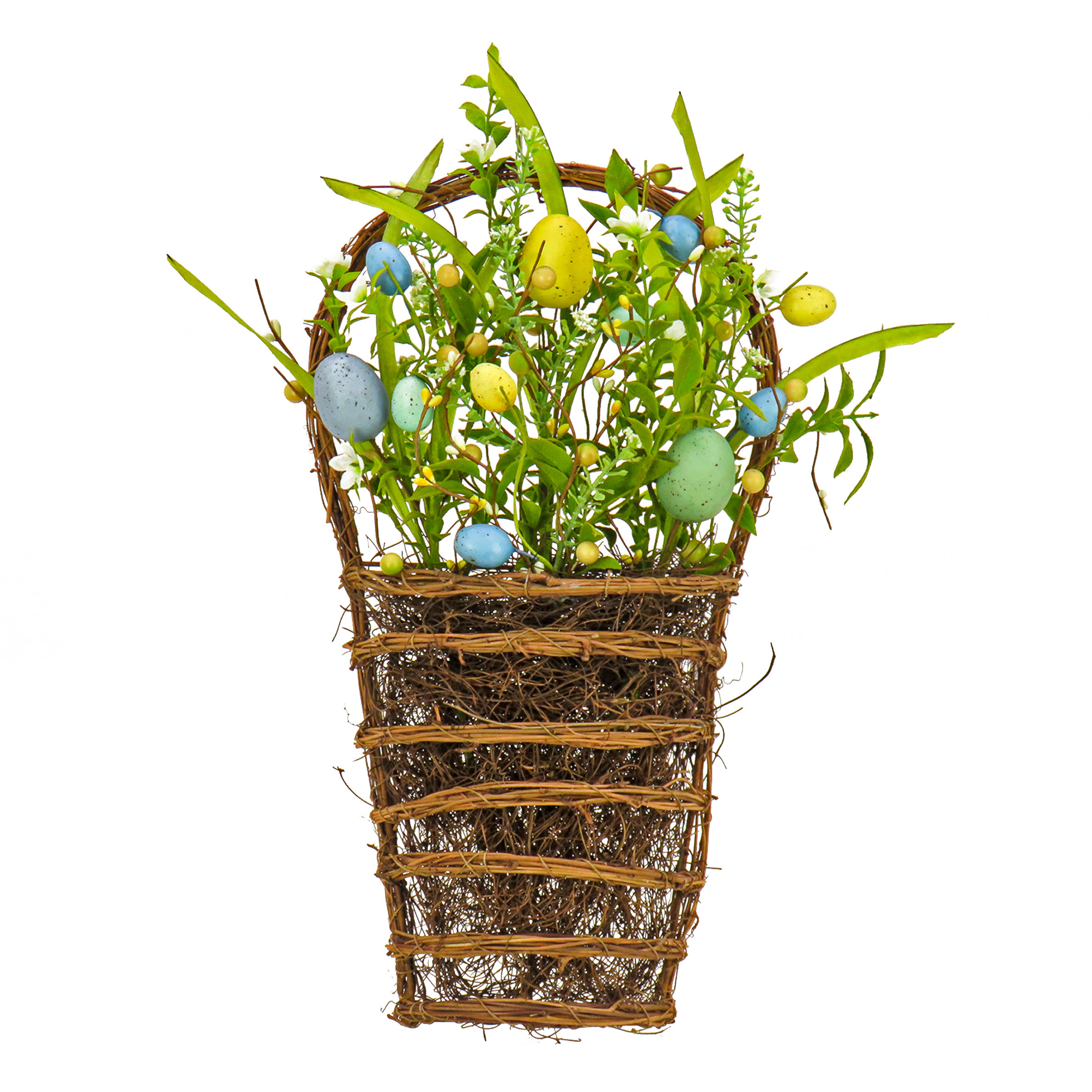 The Holiday Aisle® 18" Spring Flowers and Eggs Wall Basket | Wayfair