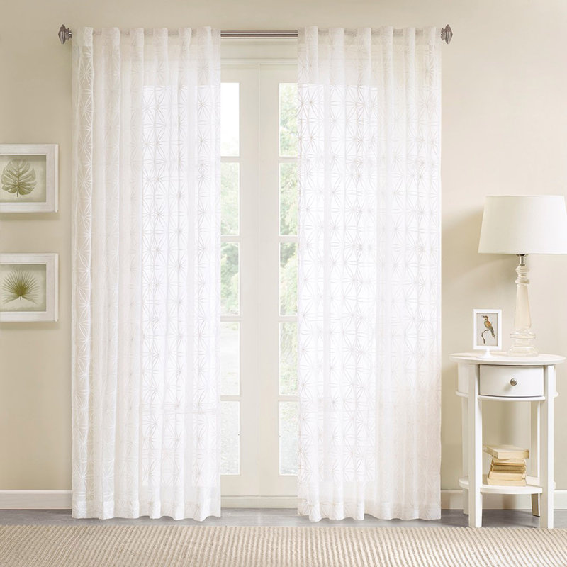 Lark Manor™ Sheer Embroidered Window Curtain(Only 1 Pc Panel) | Wayfair