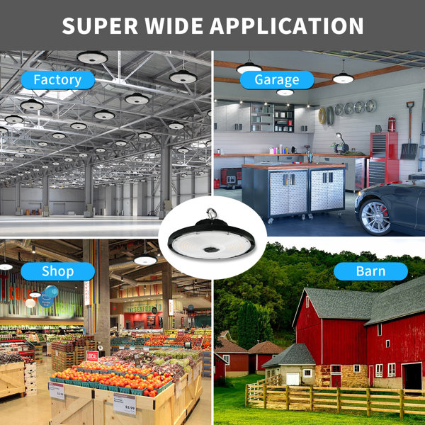 MW LIGHTING MUHB-3CCT LED UFO High Bay Light,Garage Lights for Factory ...